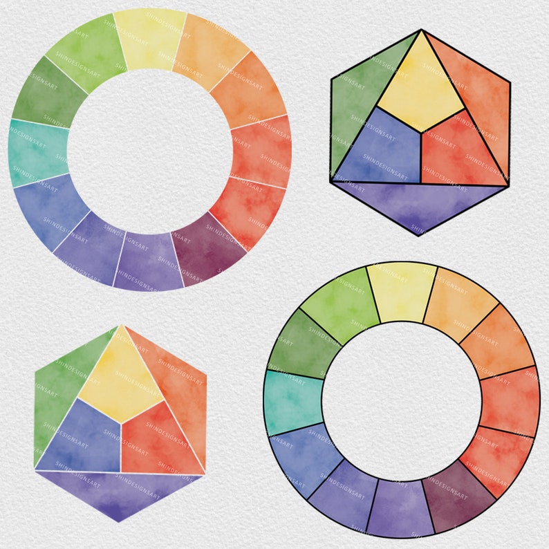 Color Wheel Watercolor PNG Cliparts, Artists and Printers Clip Art ...