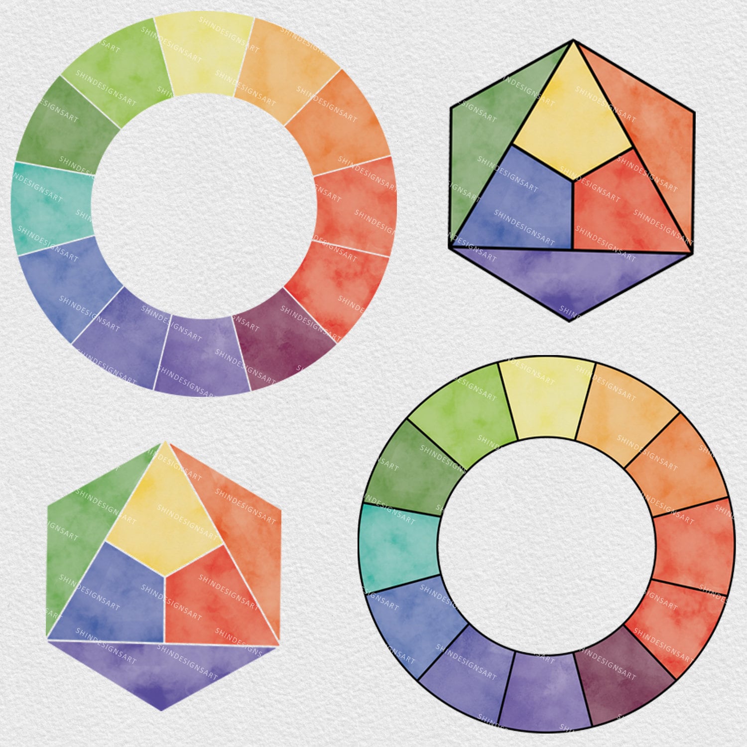 Color Wheel Watercolor PNG Cliparts, Artists and Printers Clip Art ...