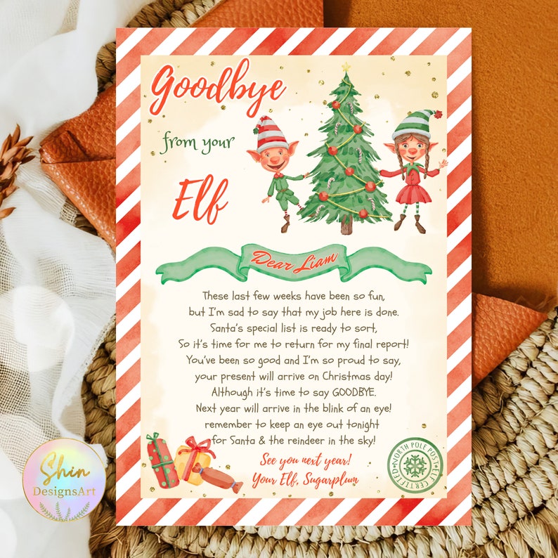 Editable Elf Goodbye Letter: Personalized Christmas Farewell (PDF) - Etsy