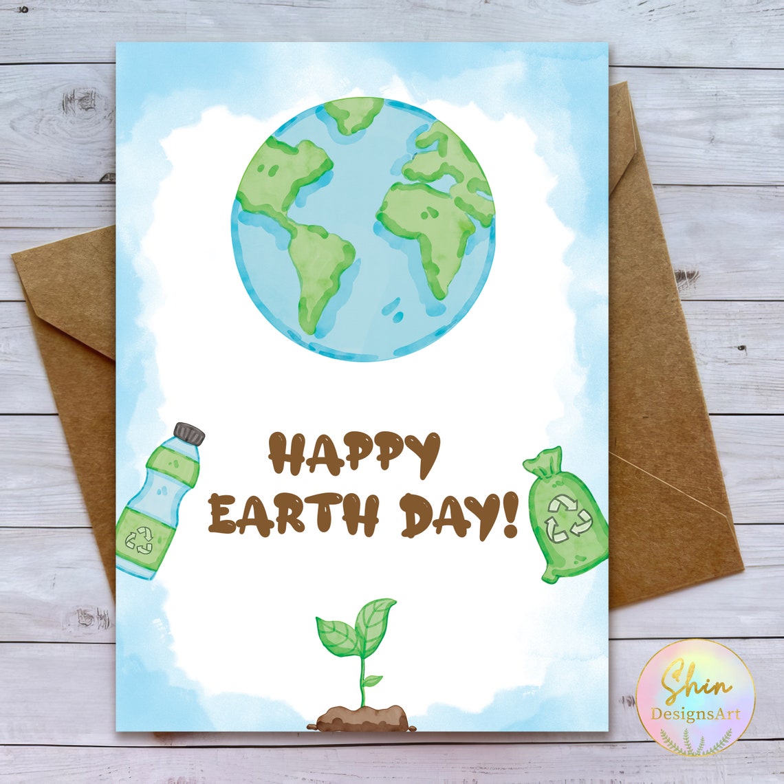 Earth Day Clipart Bundle, Transparent Background Images, Watercolor ...