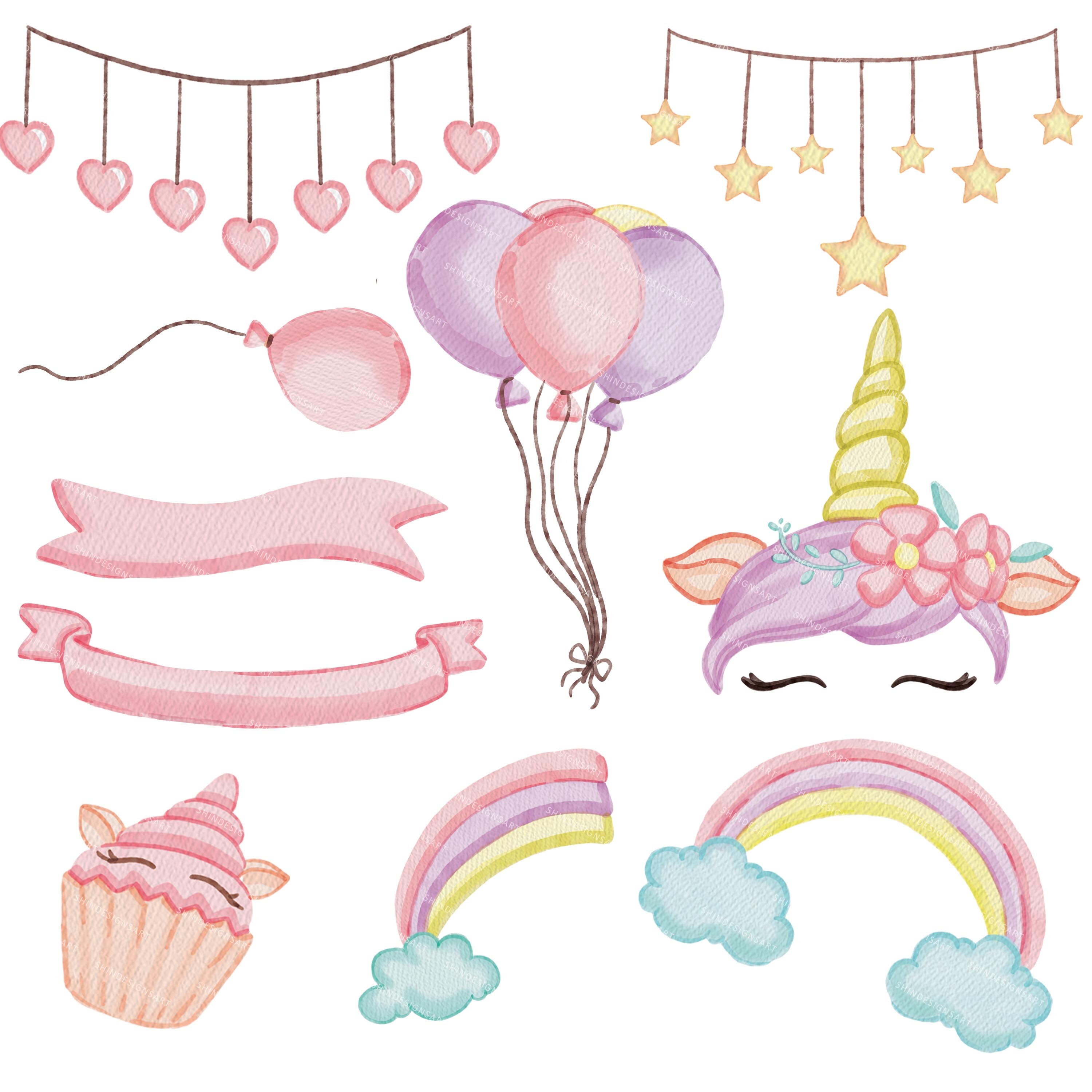Rainbow Watercolor Unicorn Clipart, Magical PNG Unicorn, Unicorn ...
