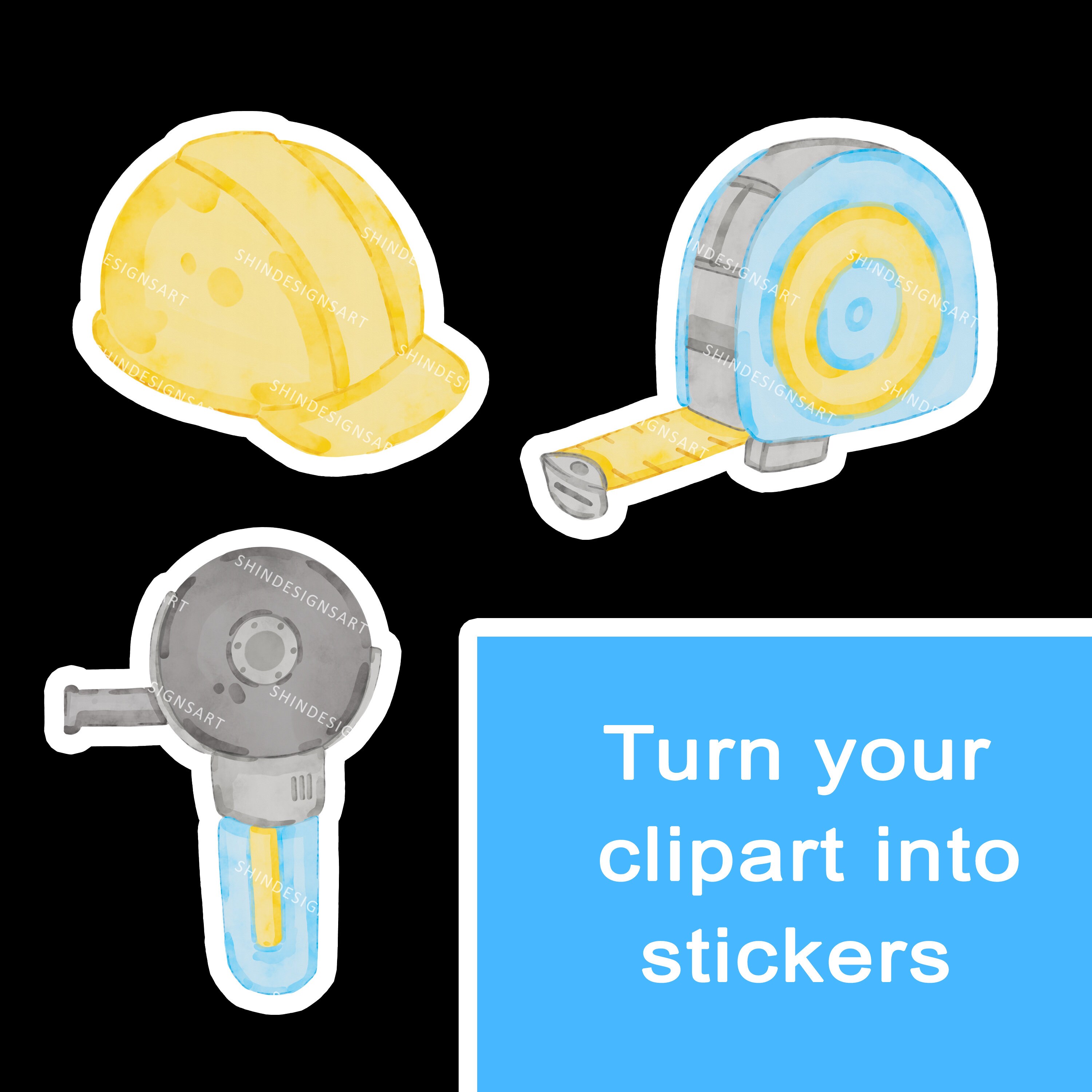 Watercolor Tools Clipart Set, Hand Tools Clipart, Tool Kit Clipart ...