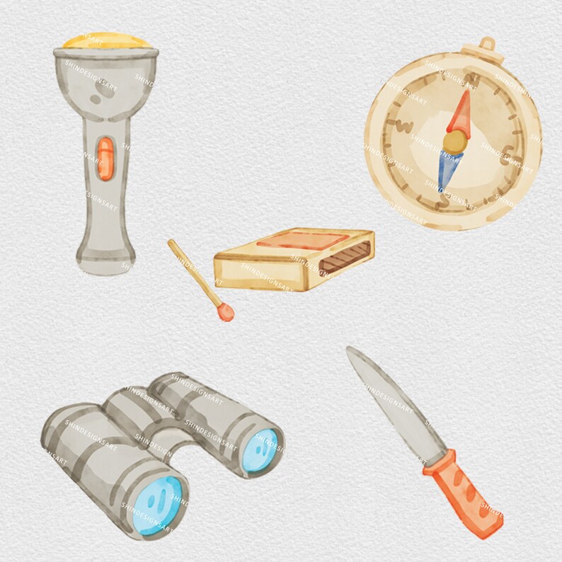 Watercolor Camping Clipart, Outdoor Clip Art Png, Family Vacation Trip ...