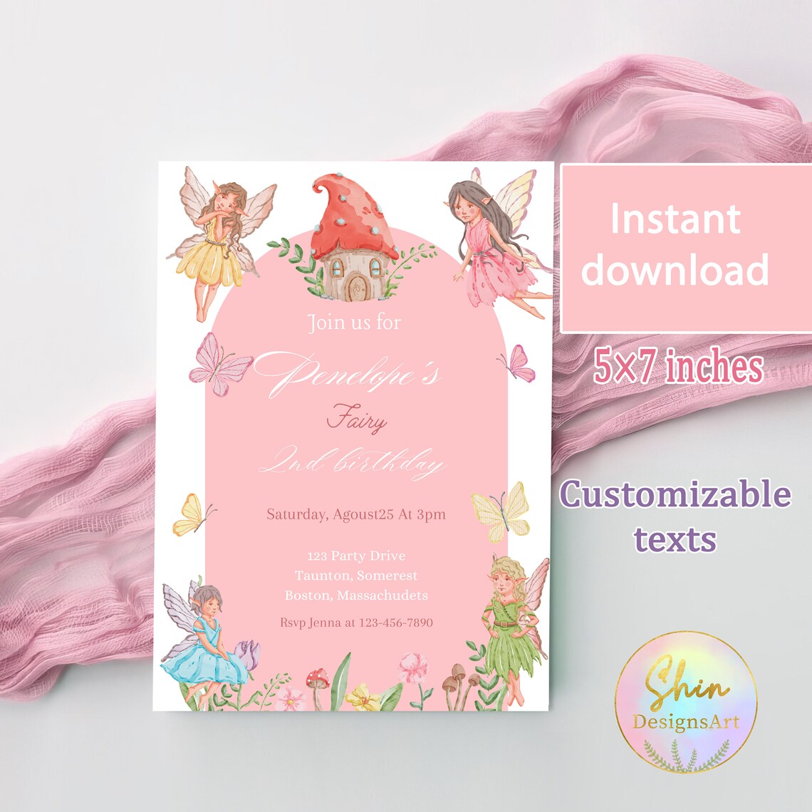 Editable Fairy Tale Birthday Invitation Card, 2nd Party Invites for ...