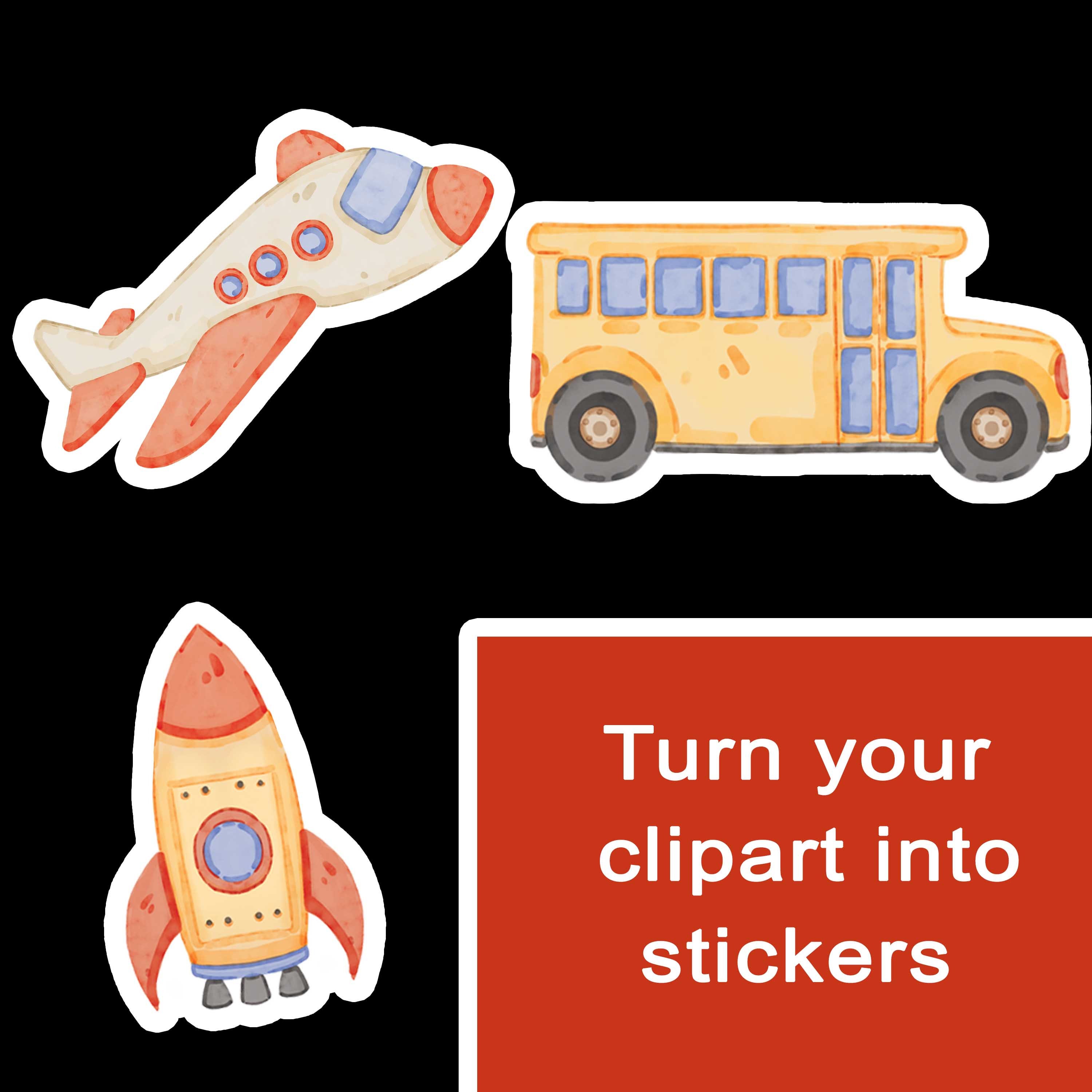 Watercolor Transportation Clipart: PNG Vehicle Graphics (digital ...