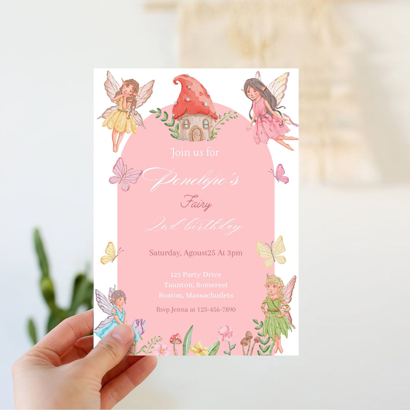 Editable Fairy Tale Birthday Invitation Card, 2nd Party Invites for ...