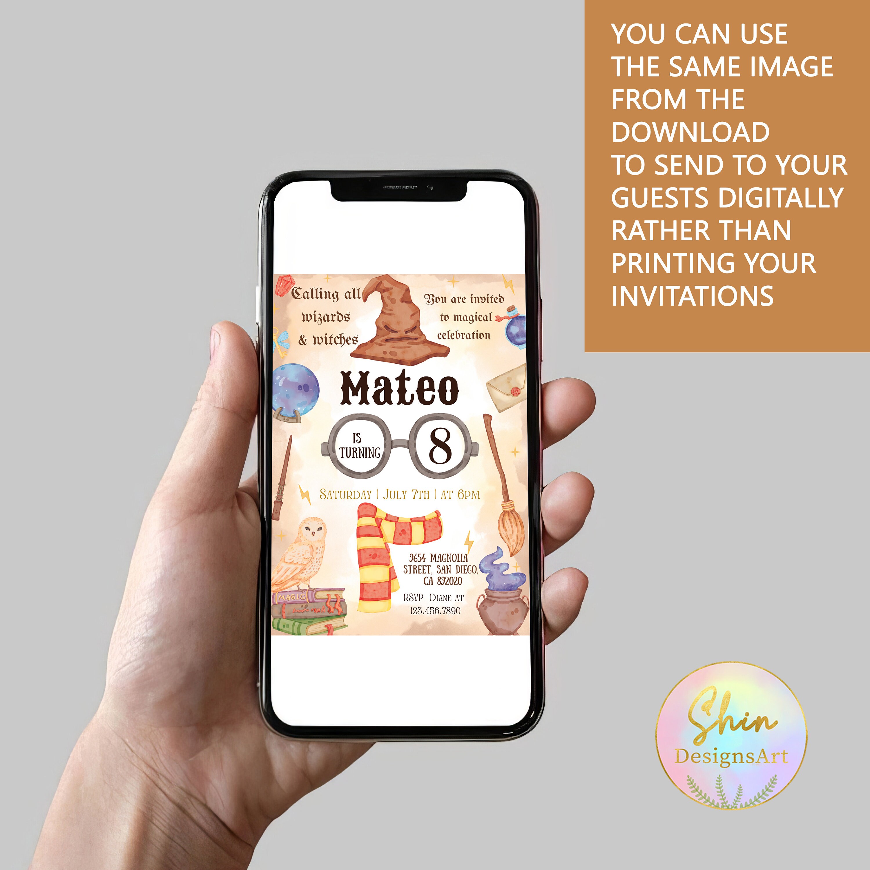 Editable Wizard Birthday Invitation Template, Downloadable Magic Theme ...