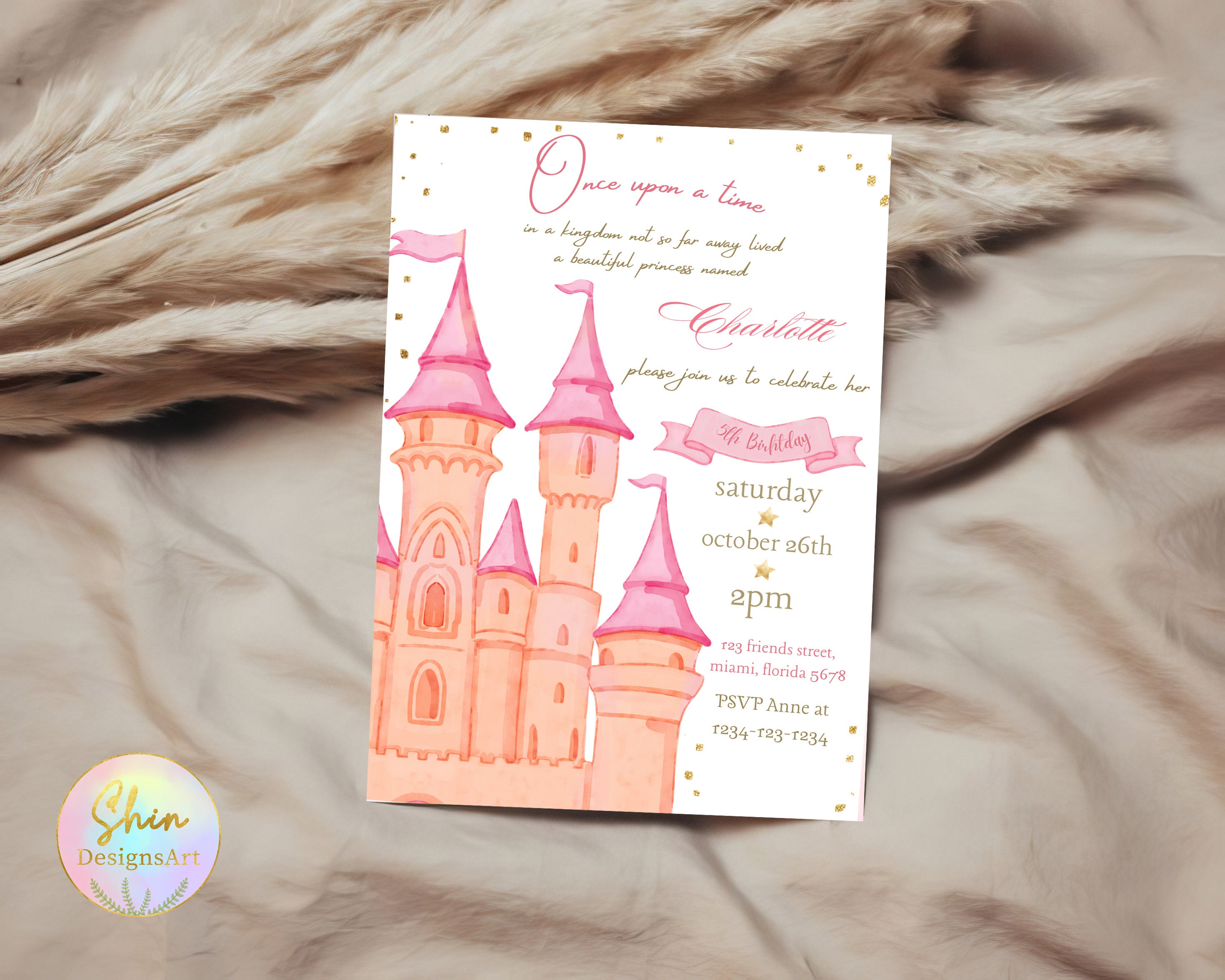 Princess Castle Invitation Template, Any Age Birthday Party Invite ...