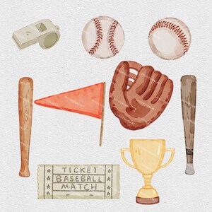 Watercolor Baseball Clipart Set, Baseball Illustration, Game Clip Art ...