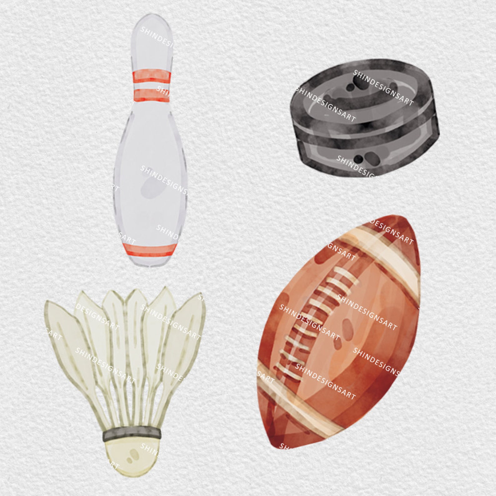 Watercolor Sports Balls Clipart , Digital Download, Printable Sport ...