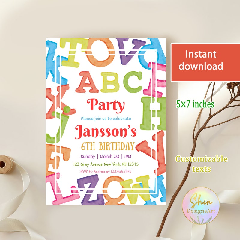 Birthday Alphabet - Etsy