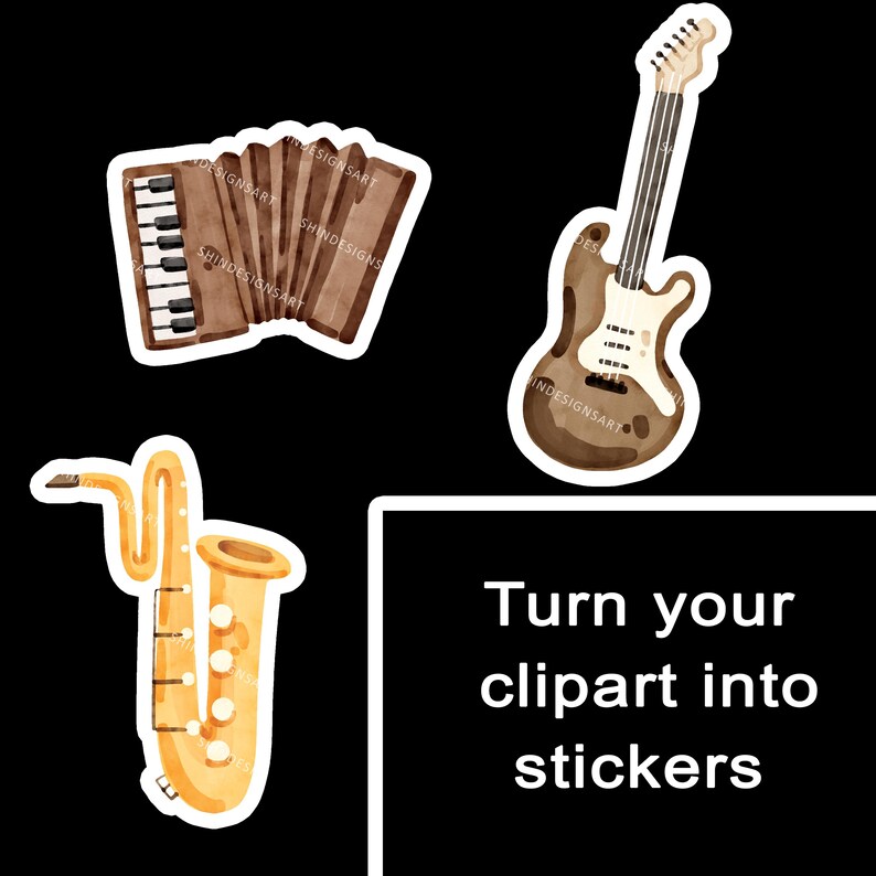 Watercolor Musical Instruments Clipart: Orchestra Art, PNG Download - Etsy