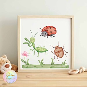 Watercolor Garden Bugs Clipart Bundle, Cue Little Insects Designs ...