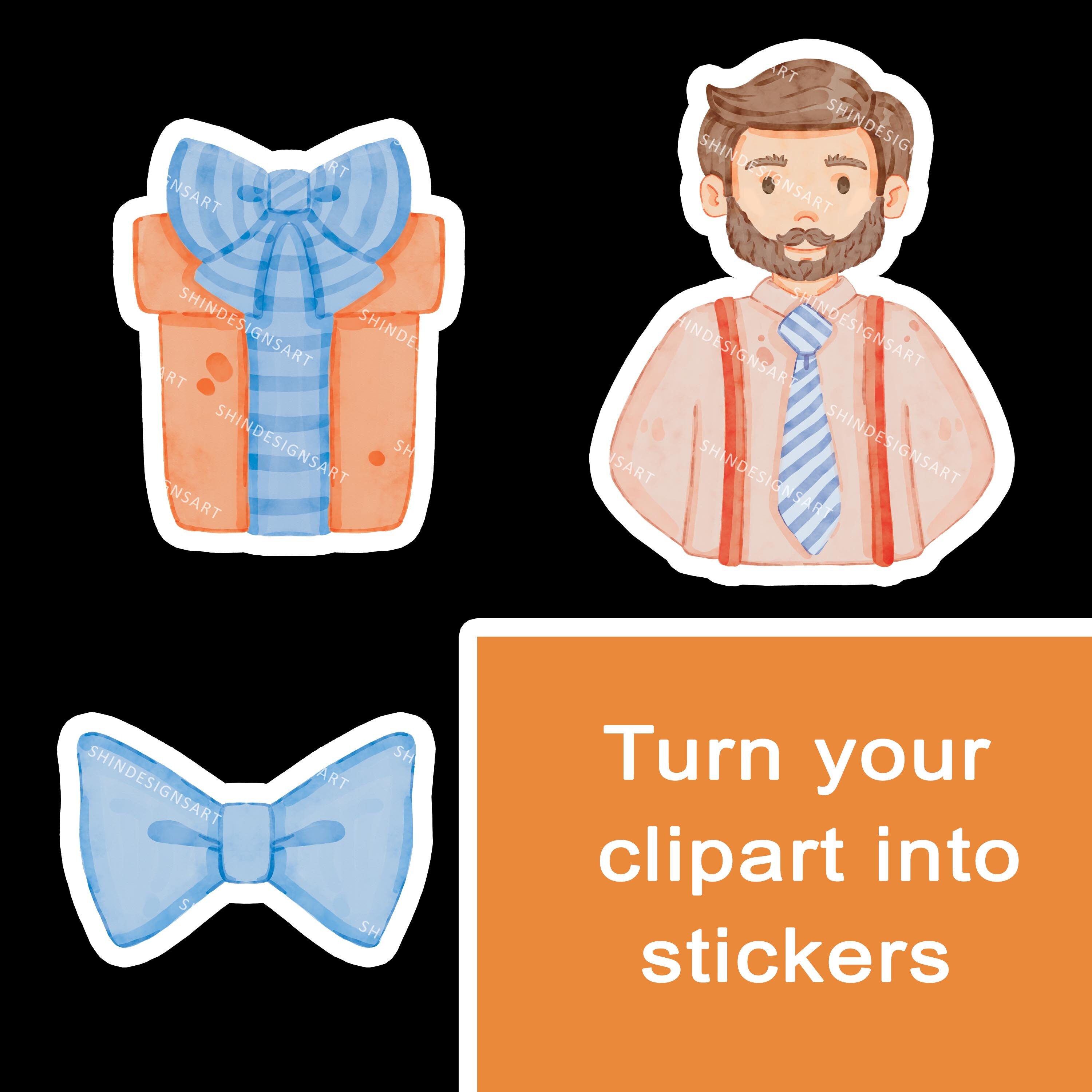 Watercolor Father's Day Clipart Bundle: Hand-drawn Dad Illustrations ...