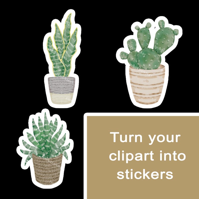 Watercolor Boho House Plant Clipart, Hand Drawn Home Plants Bundle ...