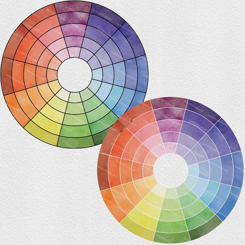 Color Wheel Watercolor PNG Cliparts, Artists and Printers Clip Art ...