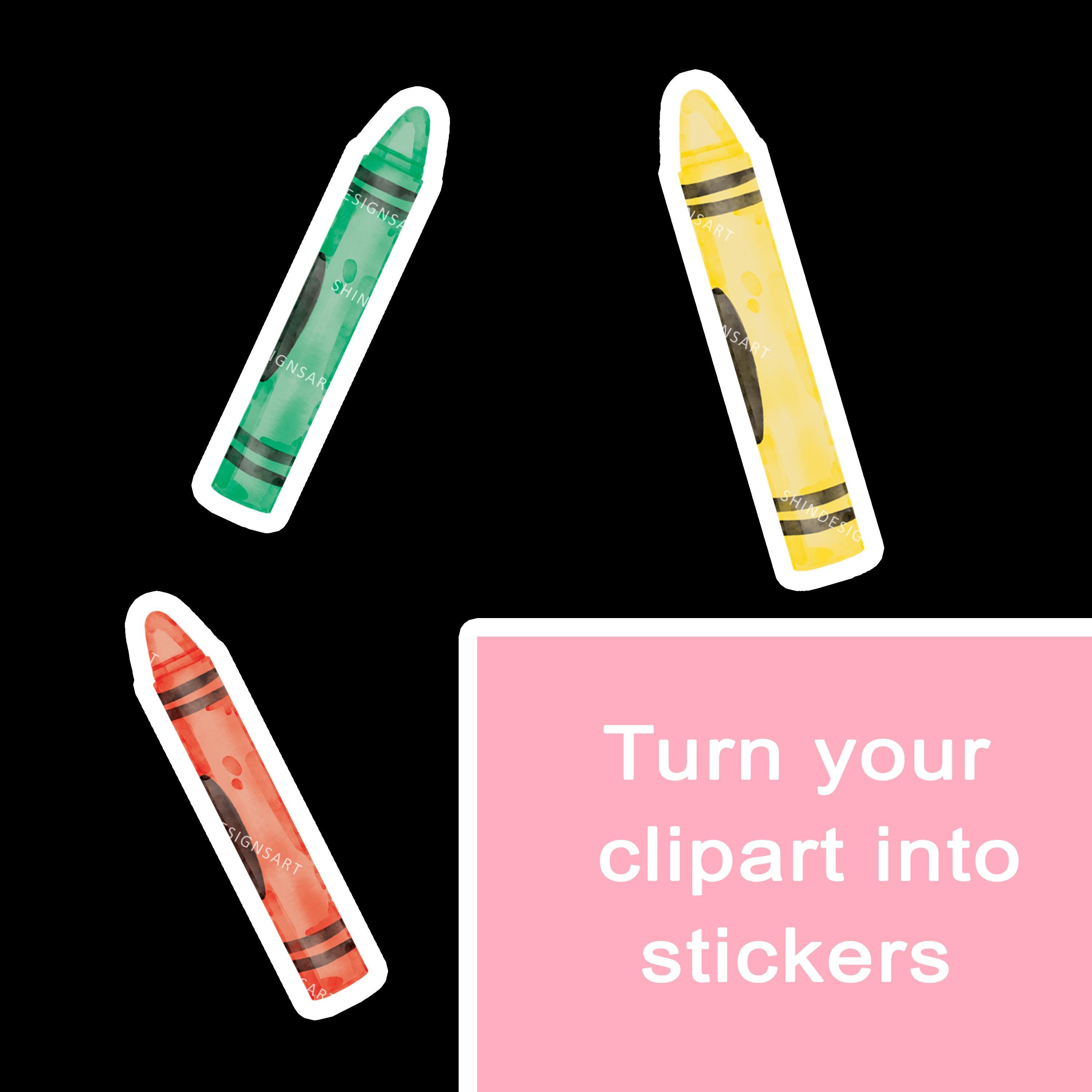 Watercolor Crayons Clipart, Art Supply Png, Graphic Images of Crayon ...