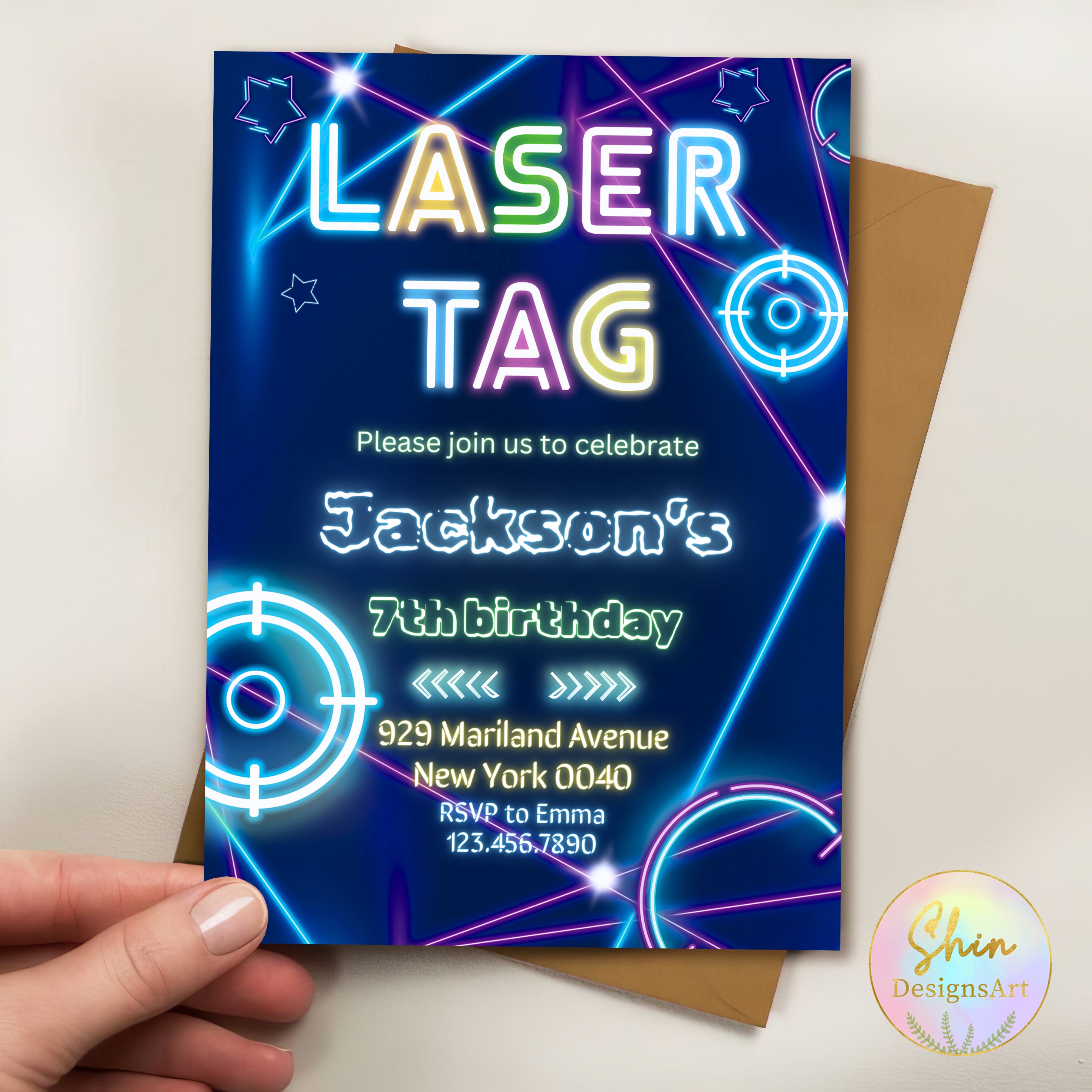 Editable Laser Tag Birthday Invitation, Digital Download, Lasertag ...