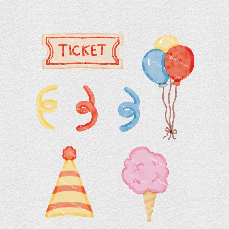 Watercolor Circus Clipart Bundle, Png Circus Animals Clip Art Set ...