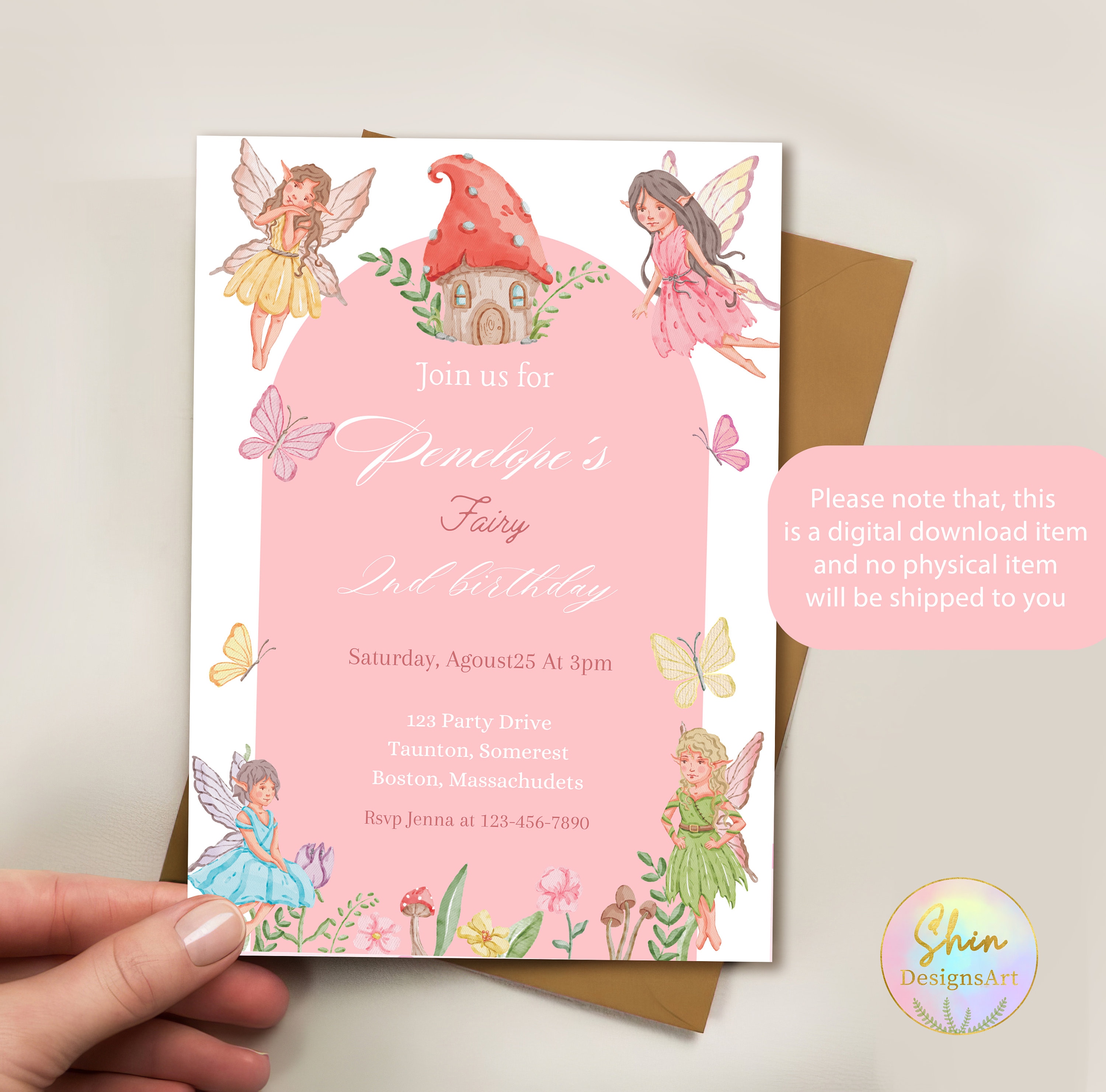 Editable Fairy Tale Birthday Invitation Card, 2nd Party Invites for ...