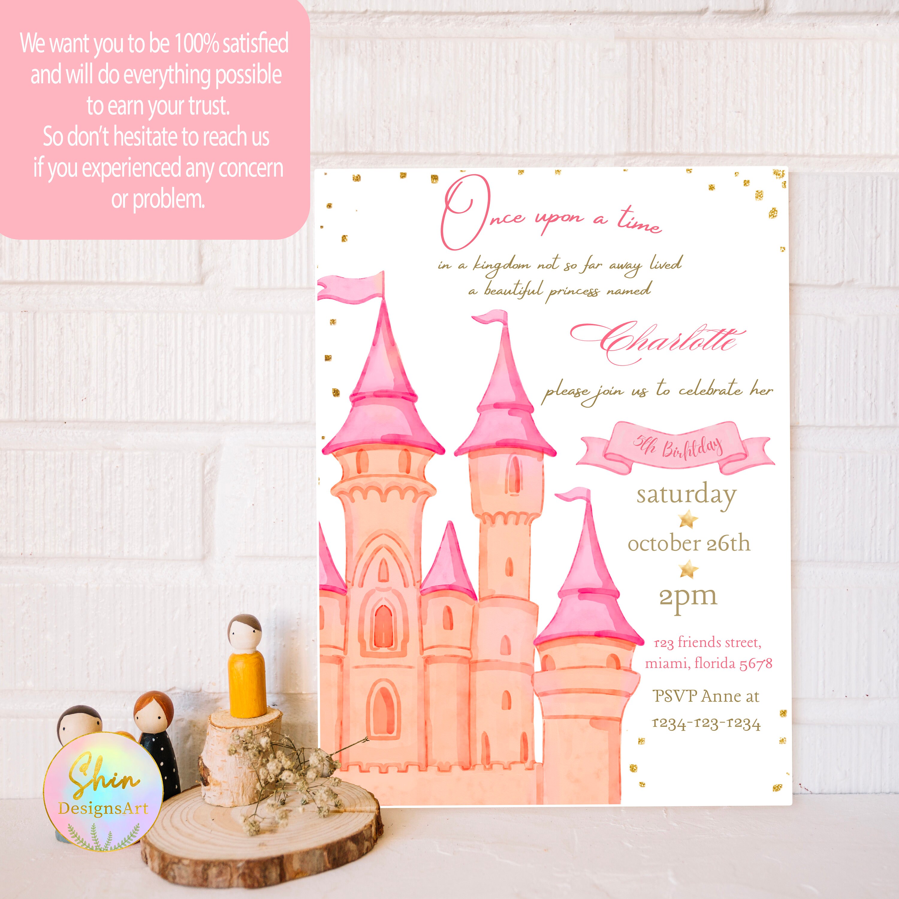 Princess Castle Invitation Template, Any Age Birthday Party Invite ...