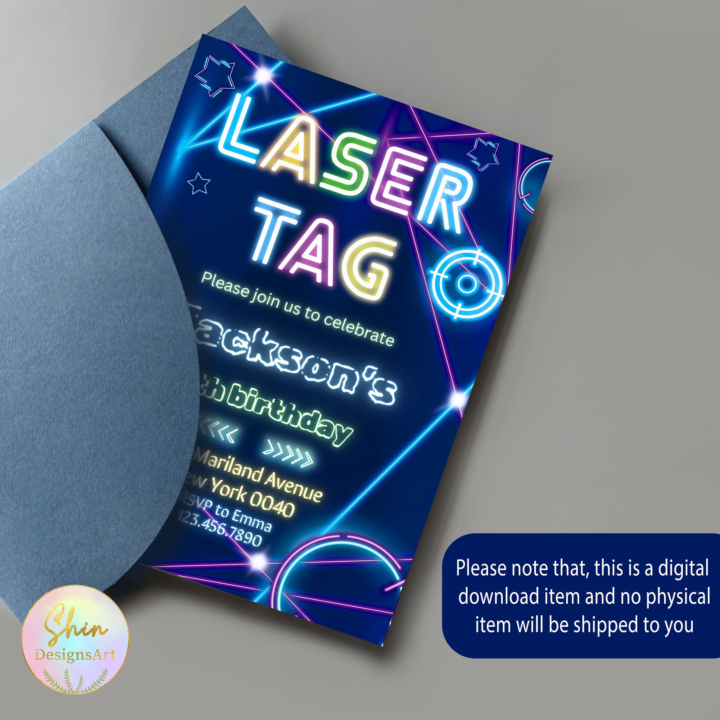 Editable Laser Tag Birthday Invitation, Digital Download, Lasertag ...