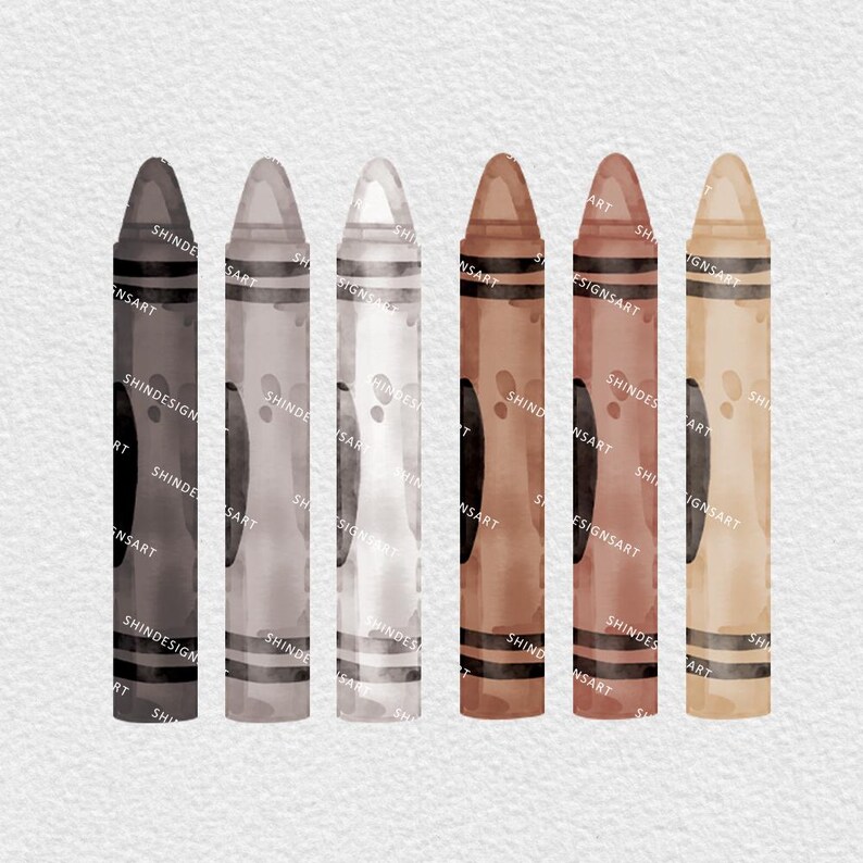 Watercolor Crayons Clipart, Art Supply Png, Graphic Images of Crayon ...