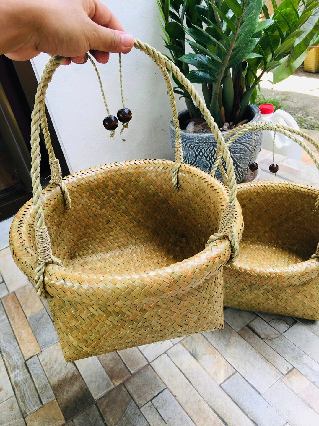 Basket Handwoven With Krajood sedg From Nateral ,basket for Shopping ...