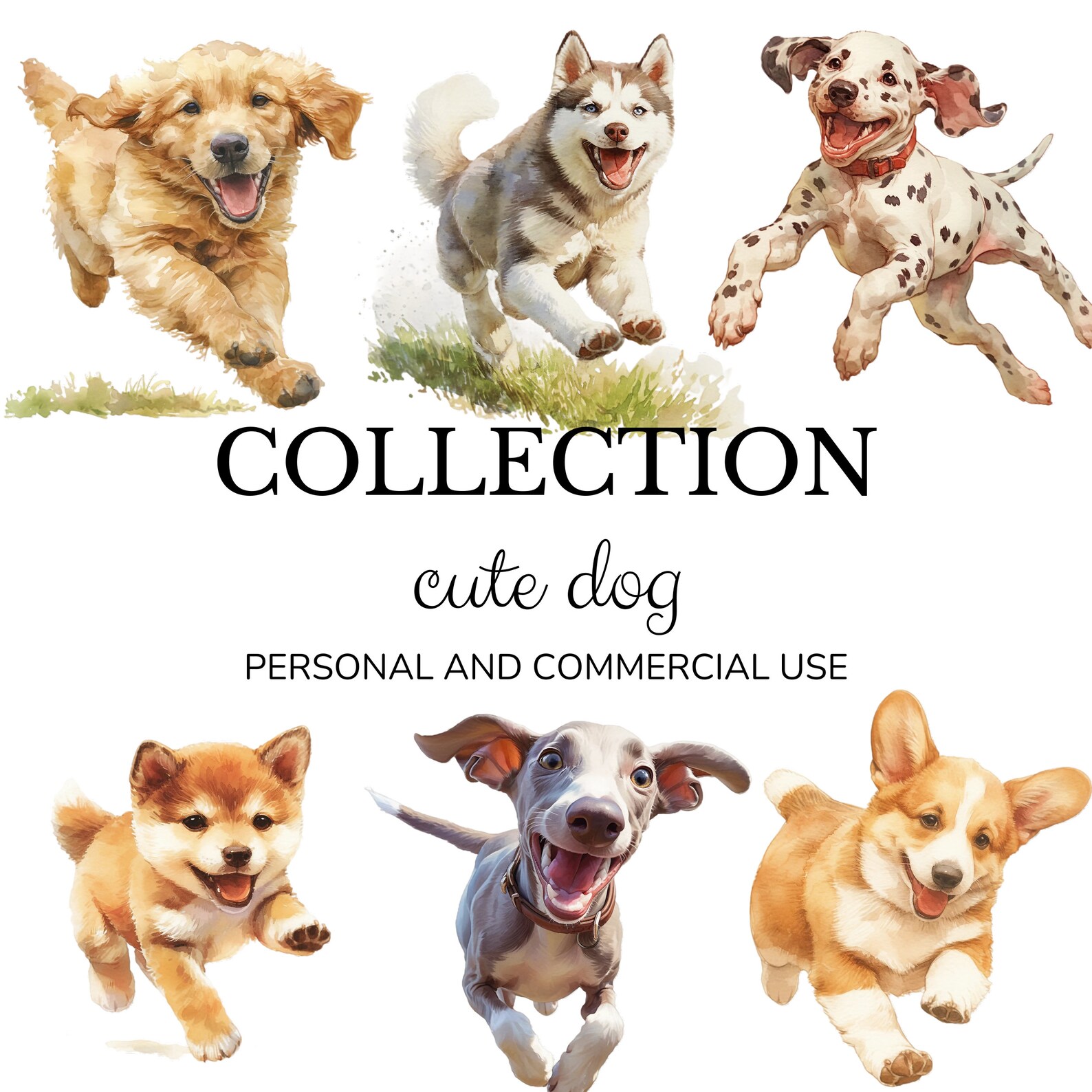 Running Baby Dog， Baby DOG Clipart Bundle， Midjourney Nursery Prompts ...