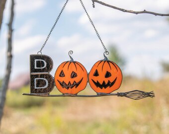 Handcrafted Witch Hat Stained Glass Arts, Colorful Stained Glass ...