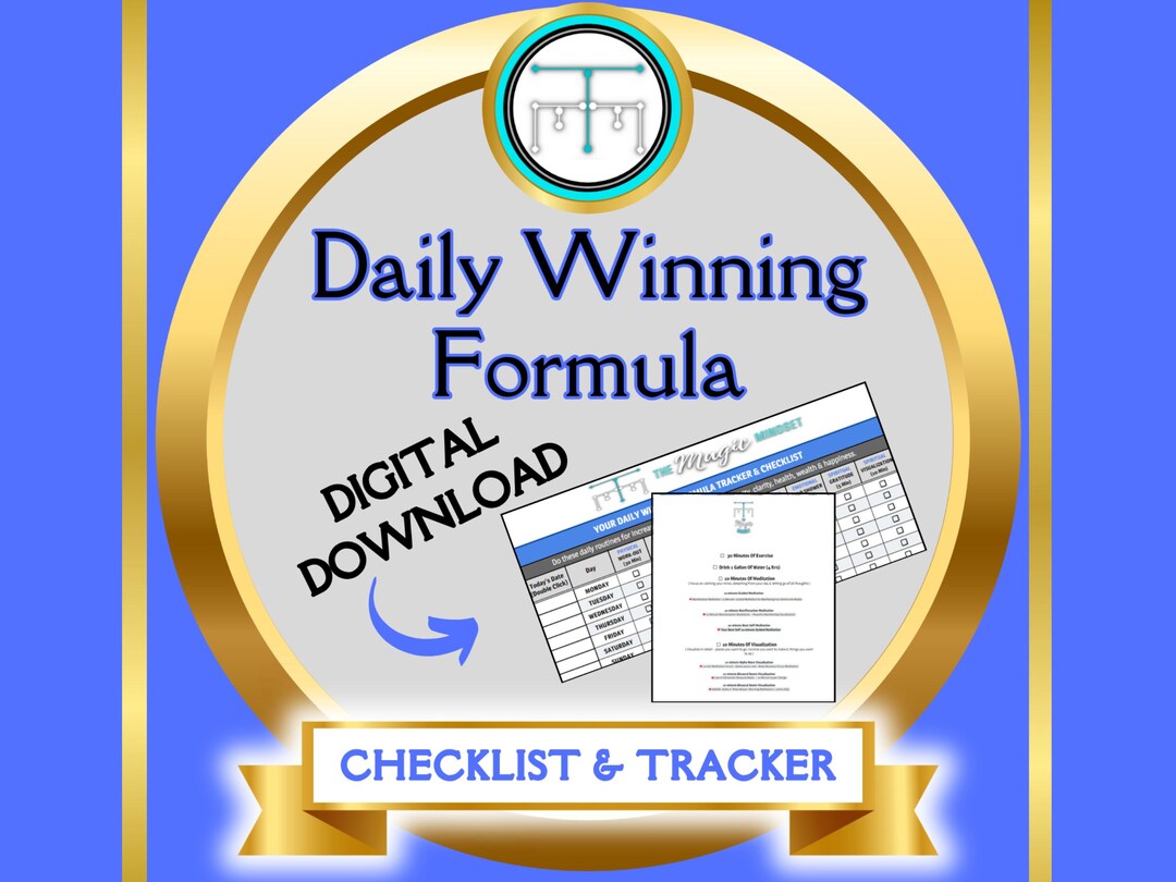 Daily Winning Formula Checklist & Tracking Template: Business Growth ...