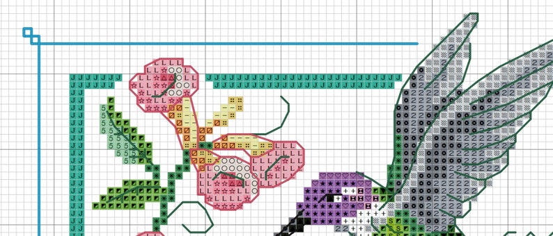 PDF XSD Cross Stitch Pattern Hummingbirds Society Birds Flower Beauty ...
