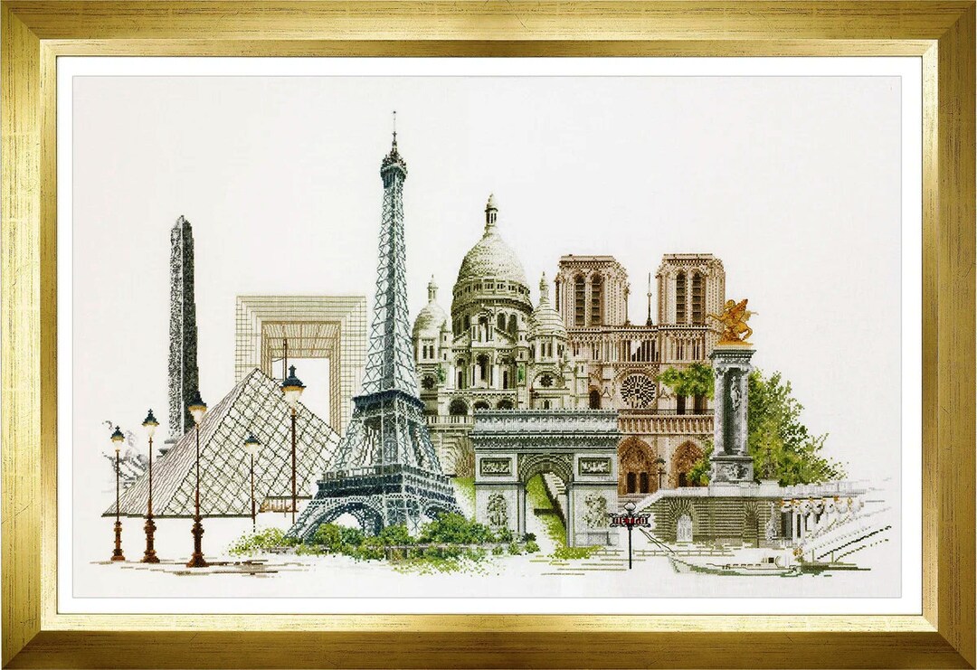 Giant PARIS Printable PDF Cross Stitch Pattern Capital City Home ...