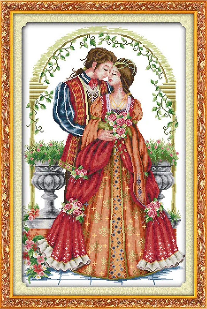 IMMORTAL LOVE Digital PDF Cross Stitch Pattern Lady Miss Queen Woman Girl Boy Partner Lovers ...
