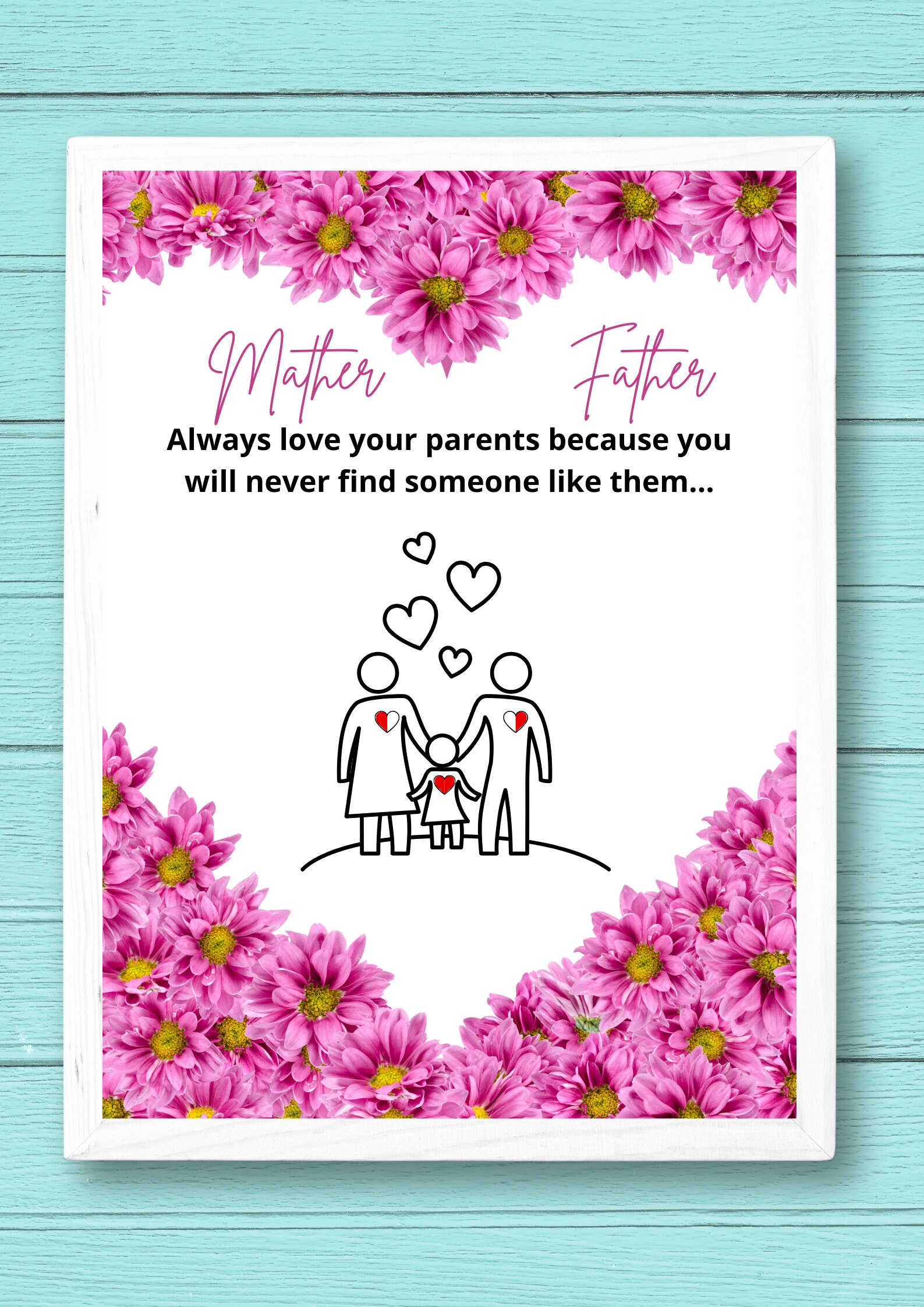 Meaningful Digital Poster to Represent Parents' Love, Gift for Parents ...