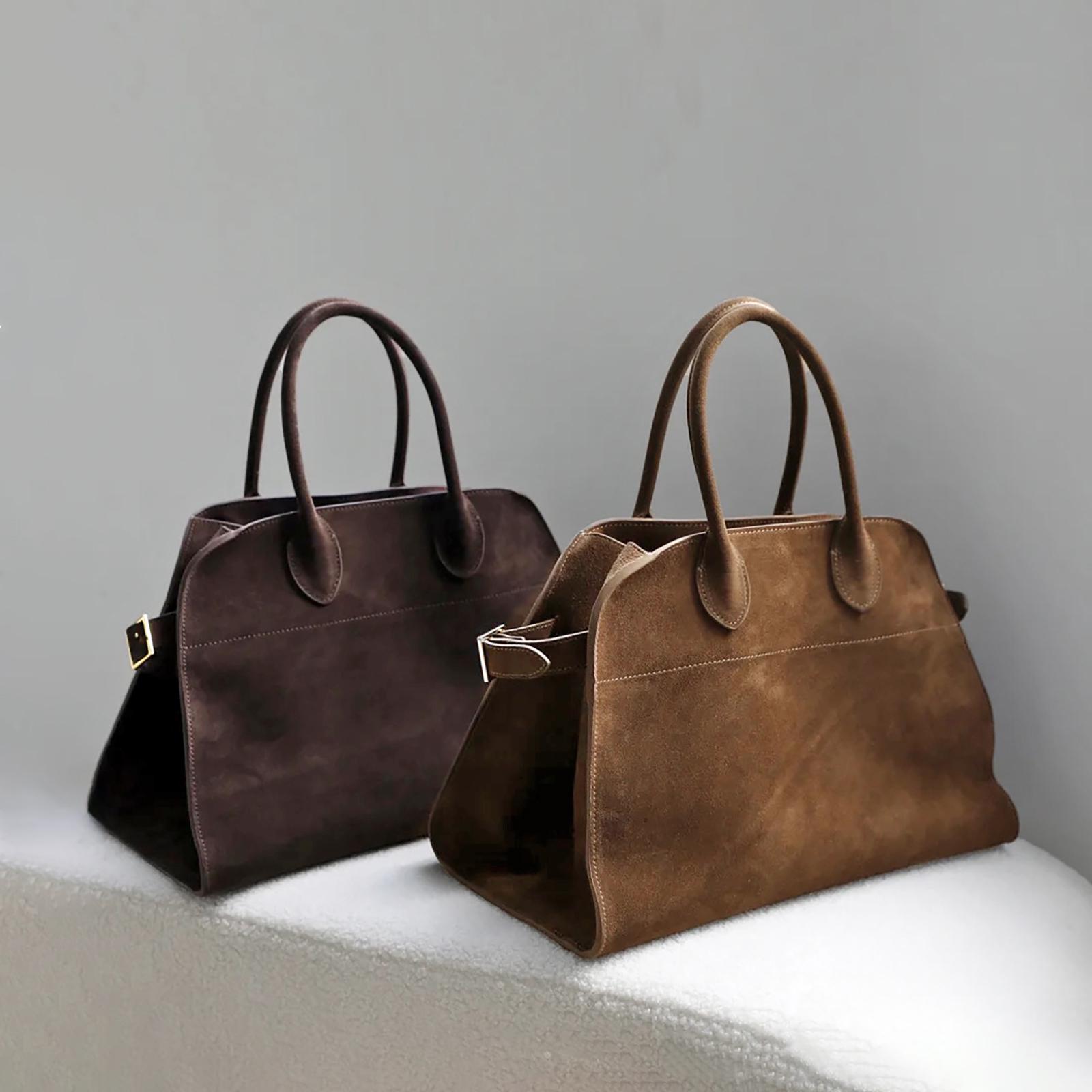 Large Tote Bags, Women's Leather Top Handle Bag, Suede Handbags - Etsy