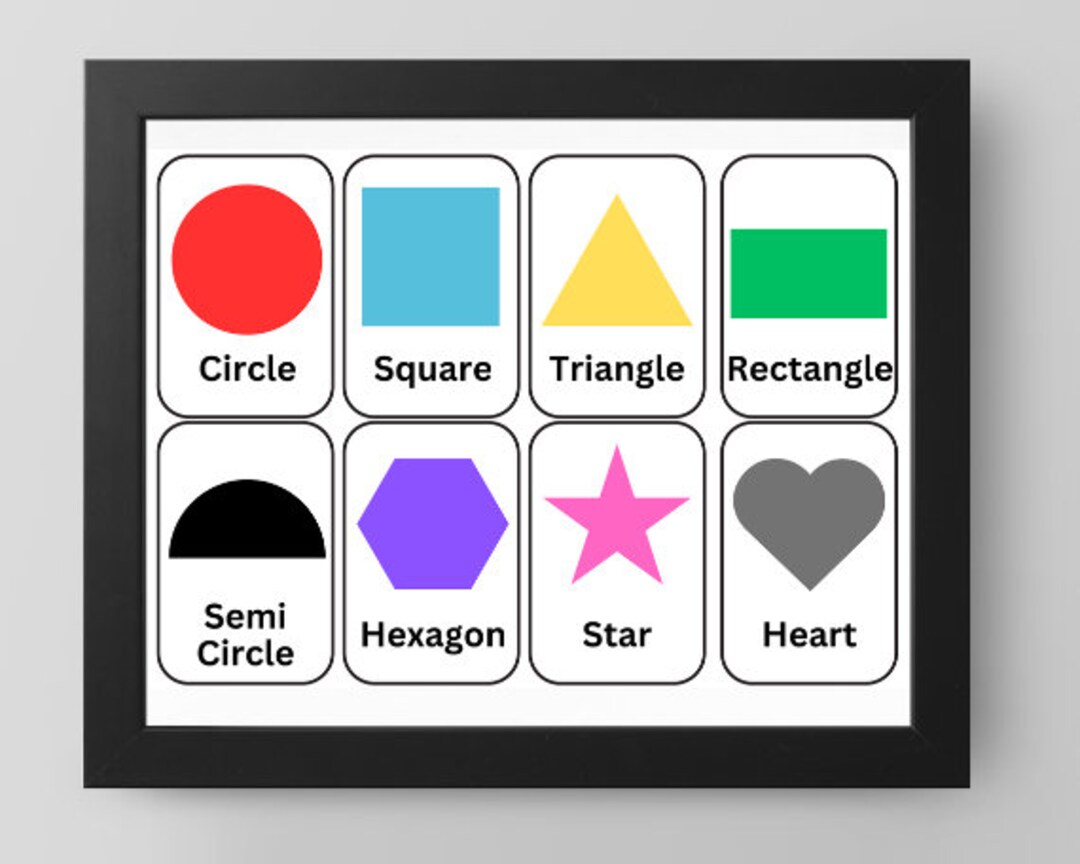 Digital Print, Shapes Flash Cards, Visual Aids for Children, Instant ...