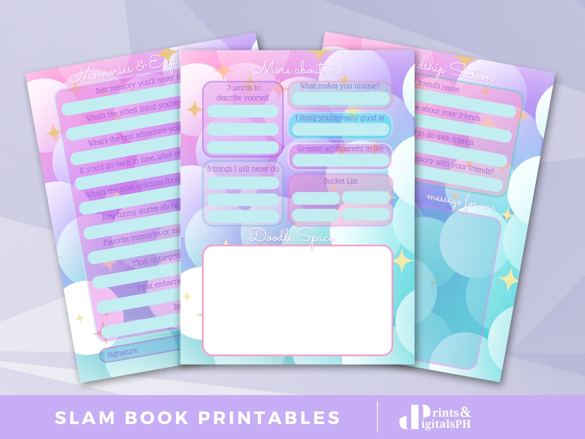 Slam Book for Friends Kids, Grade School, Elementary Students ...