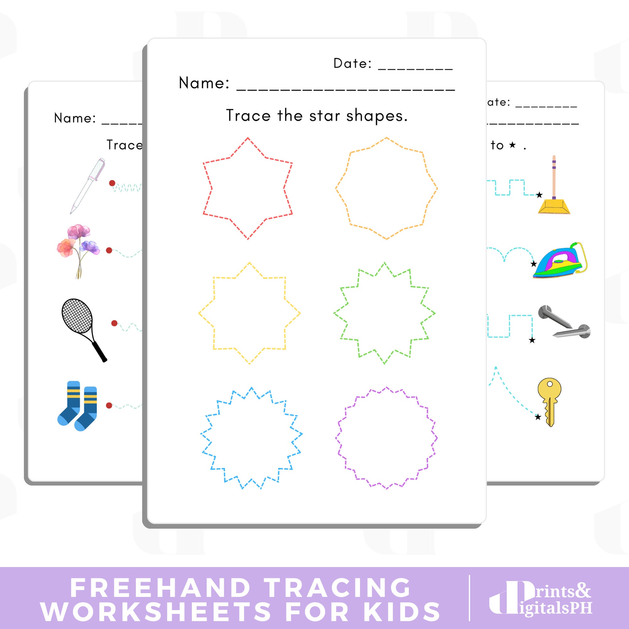 17 Freehand Tracing Worksheets for Kids With Free Alphabet Tracing for ...