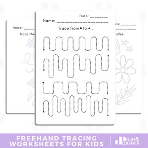 Freehand Tracing Worksheets for Kids: Skill Development (PDF Printable ...