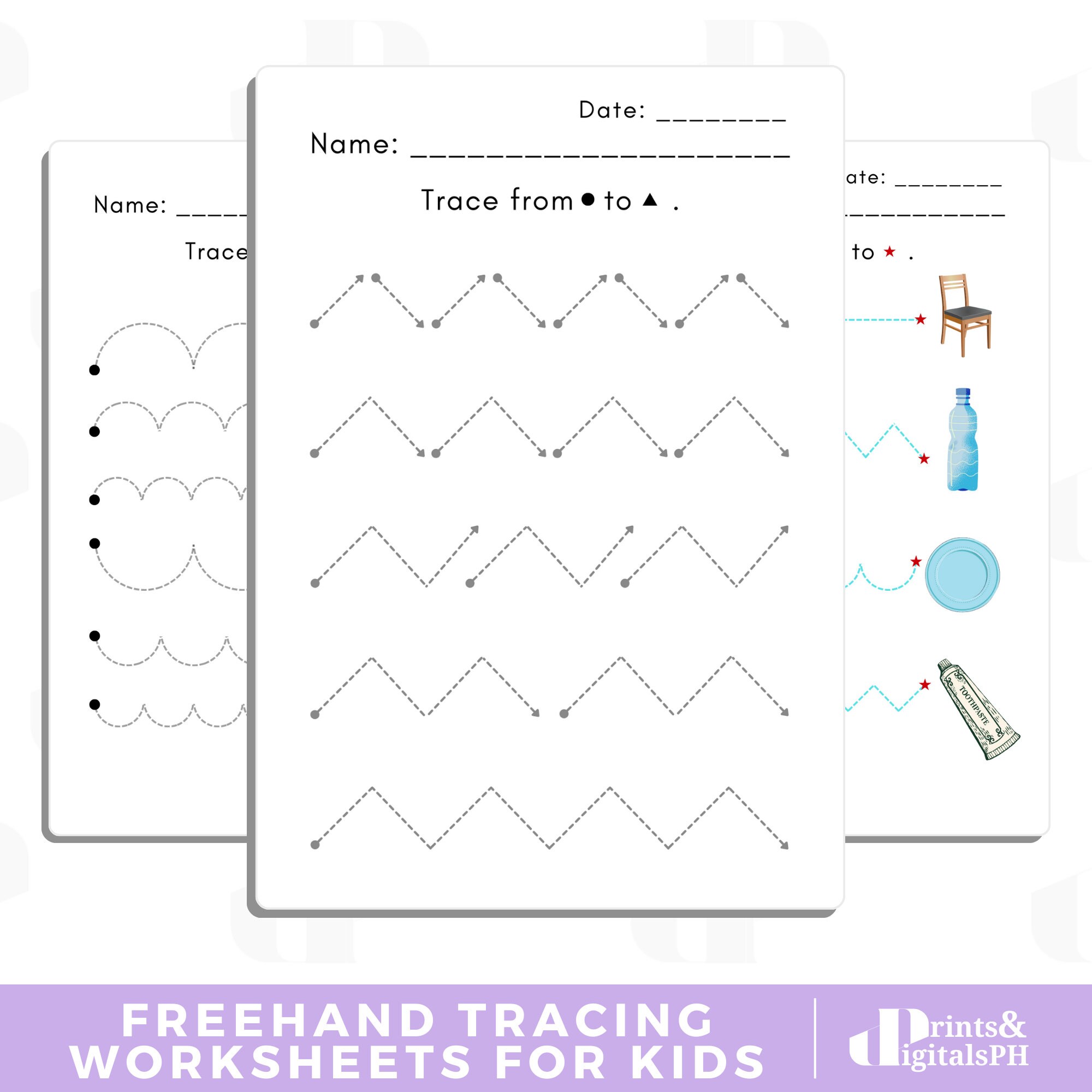 17 Freehand Tracing Worksheets for Kids With Free Alphabet Tracing for ...