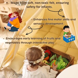 Felt Vegetables Set, Pretend Kitchen Miniature Food, Educational Toys ...