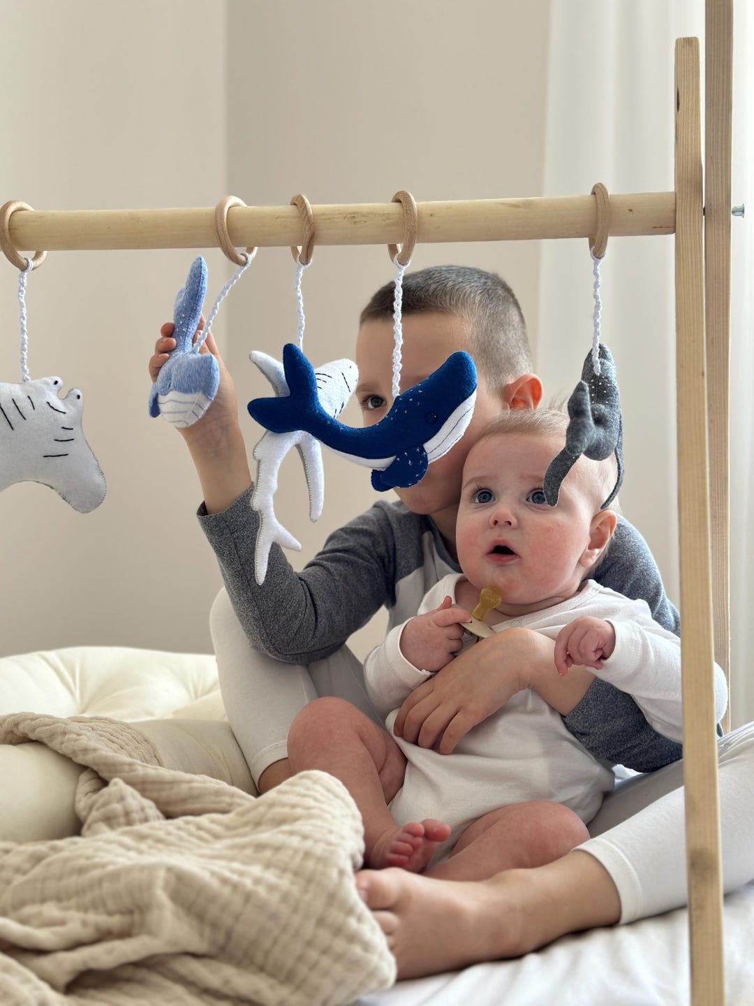 Ocean Play Gym Hanging Toys ,ocean Play Mat,ocean Mobile,wooden Hanging ...