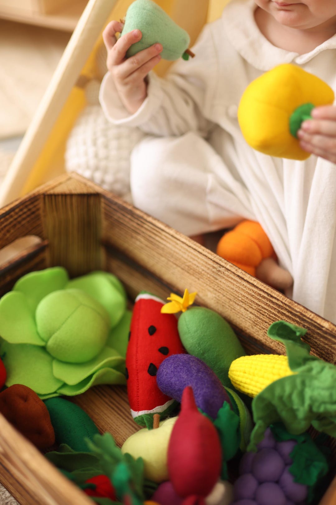 Handmade Felt Vegetables and Fruits Set Play Food 0+ Months, Play ...