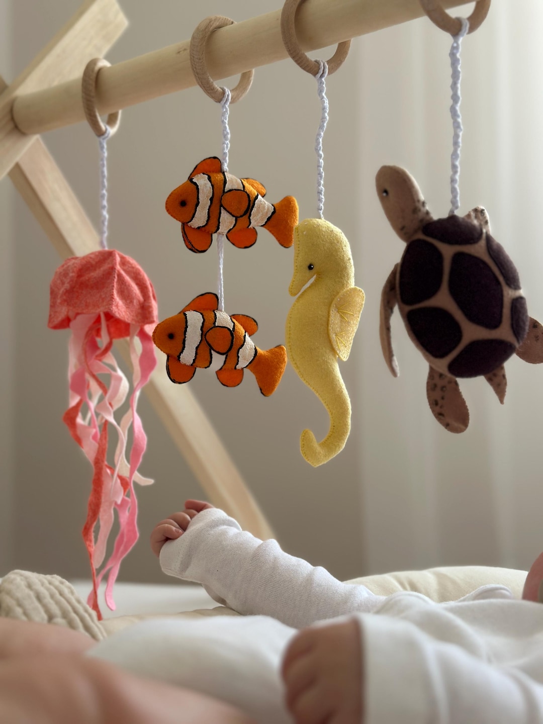 Baby Gym Ocean Toys, Felt Animals,ocean Play Mat,ocean Mobile,wooden ...