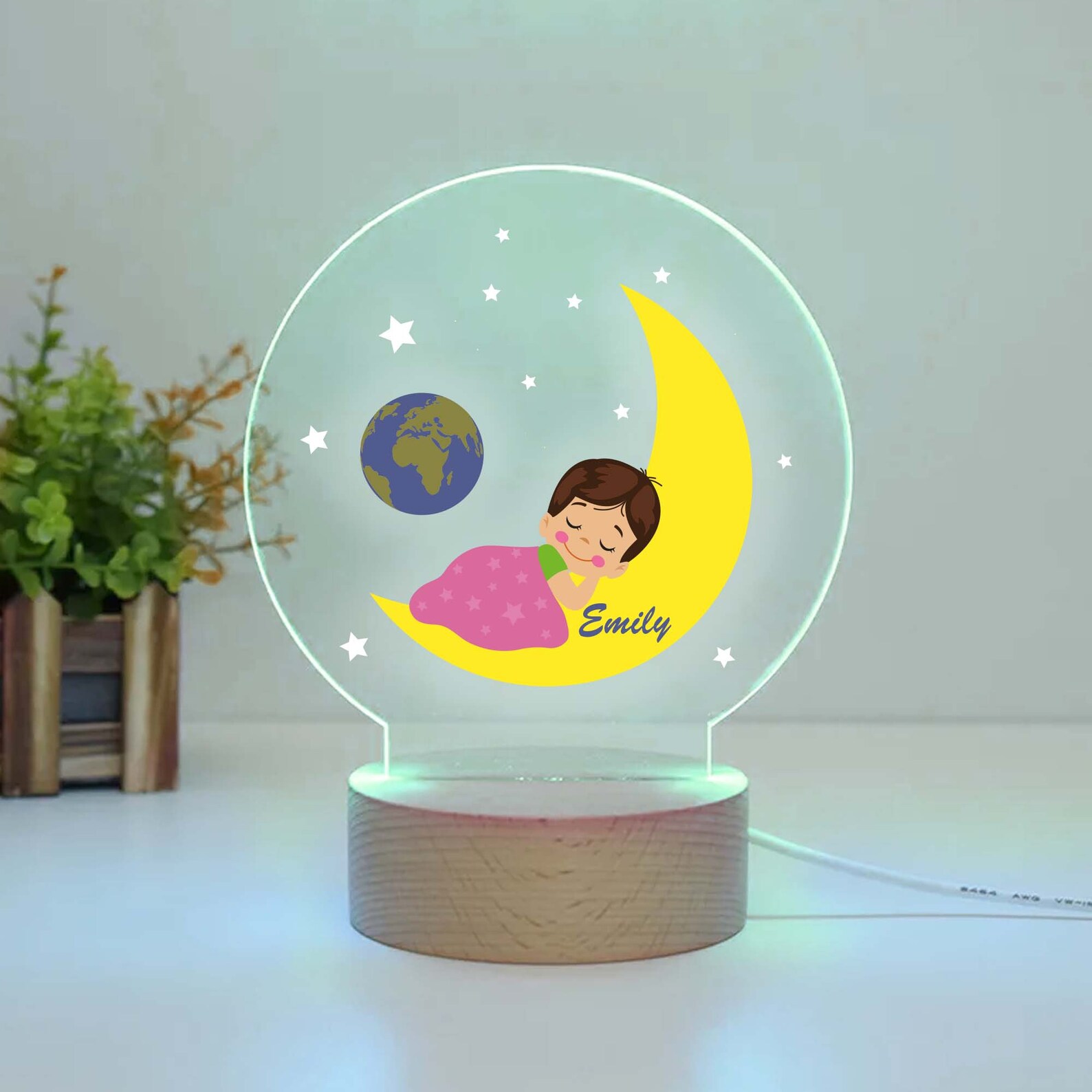 Baby Name Acrylic Night Lights for Kids, Custom Baby Night Light ...