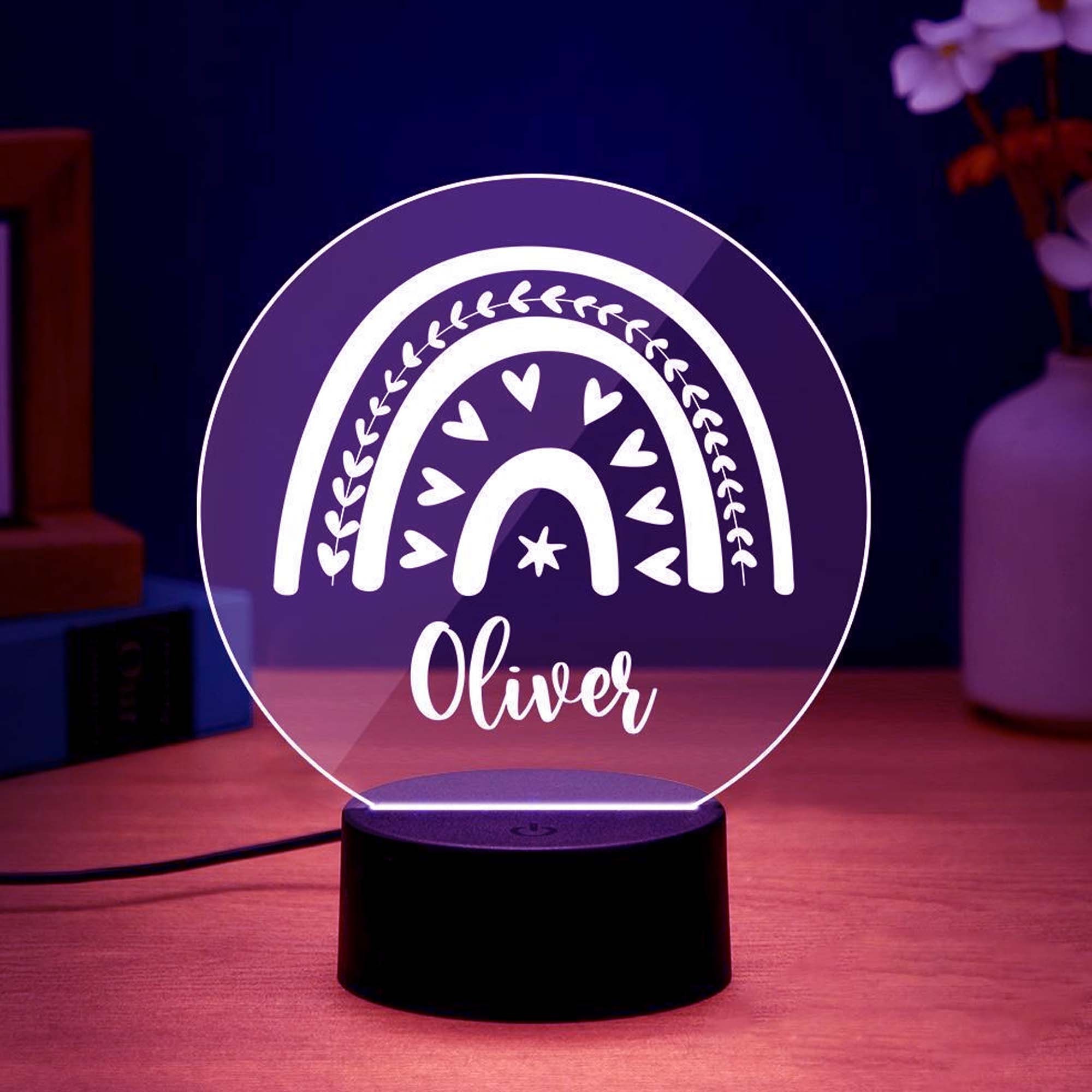 Rainbow Baby Acrylic Night Lights for Kids, Custom Baby Night Light ...