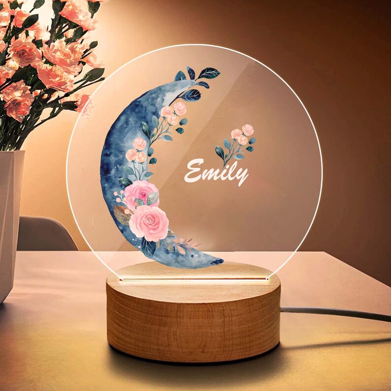 Baby Name Acrylic Night Lights for Kids, Custom Baby Night Light ...
