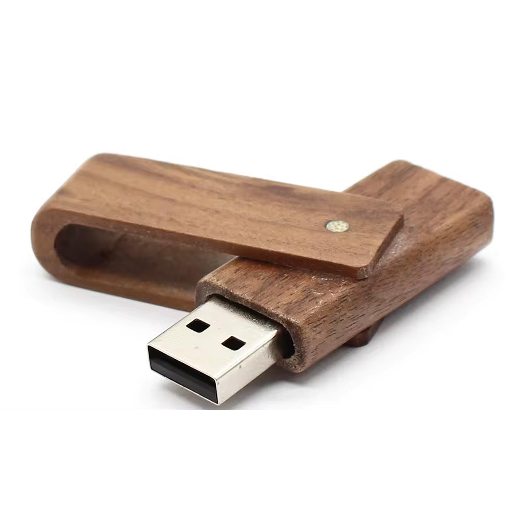 Rotating Wooden Engraved USB With Names and Date,custom Engraved Usb,personalized USB for ...