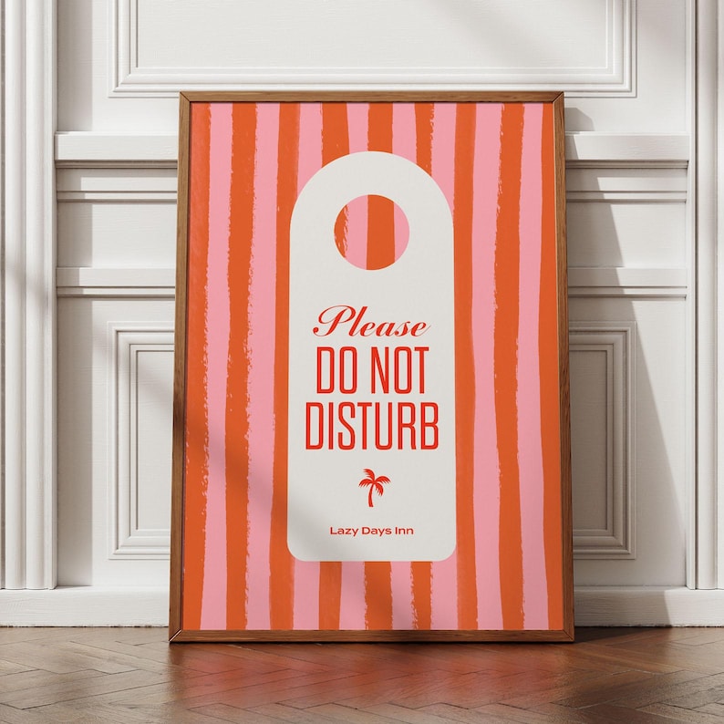 Do Not Disturb Printable: Hotel Door Sign Art, Bedroom Wall Decor ...